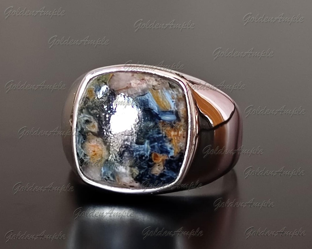 Pietersite Jasper Ring: 925 Sterling Silver Men's Signet - Etsy