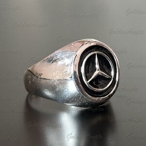 Mercedes Benz Ring, 925 Sterling Silver, Benz Signet Ring, Mercedes ...