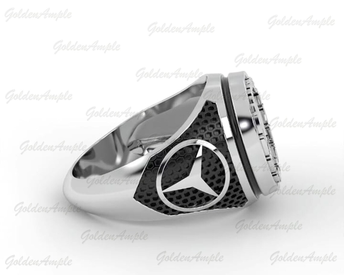 Mercedes-benz Signet Ring: 925 Sterling Silver 3D Logo - Etsy