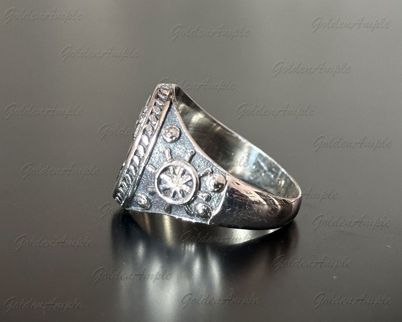 Bahamut Mens Pirate Captain Skull Knife Ring for Men Gothic Punk ...