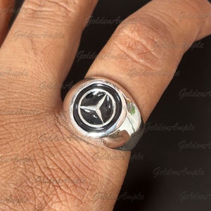 Mercedes Benz Ring, 925 Sterling Silver, Benz Signet Ring, Mercedes ...