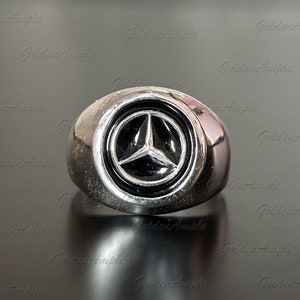 Mercedes Benz Ring, 925 Sterling Silver, Benz Signet Ring, Mercedes ...