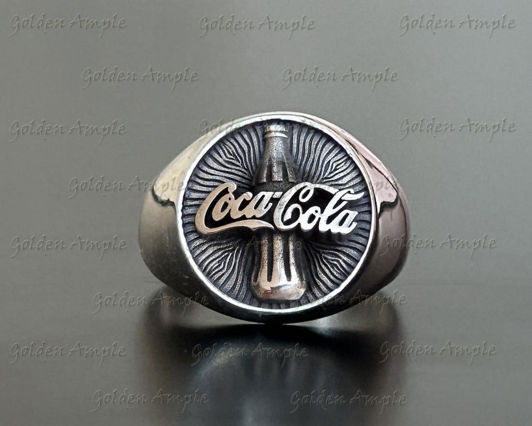 Coca Cola Bottle Ring: Handmade 3D Sterling Silver Signet - Etsy