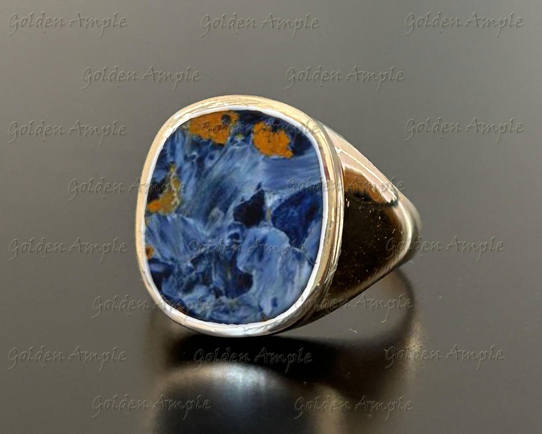 Pietersite Jasper Signet Ring: 925 Sterling Silver Band - Etsy