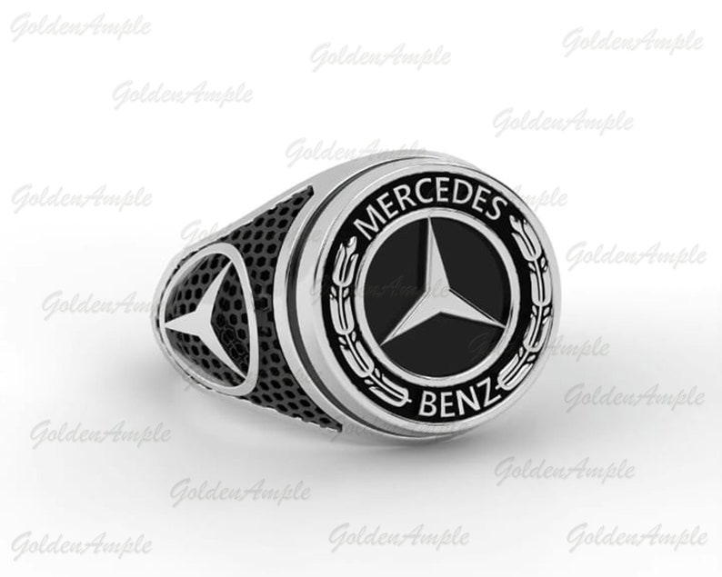 Mercedes-benz Signet Ring: 925 Sterling Silver 3D Logo - Etsy