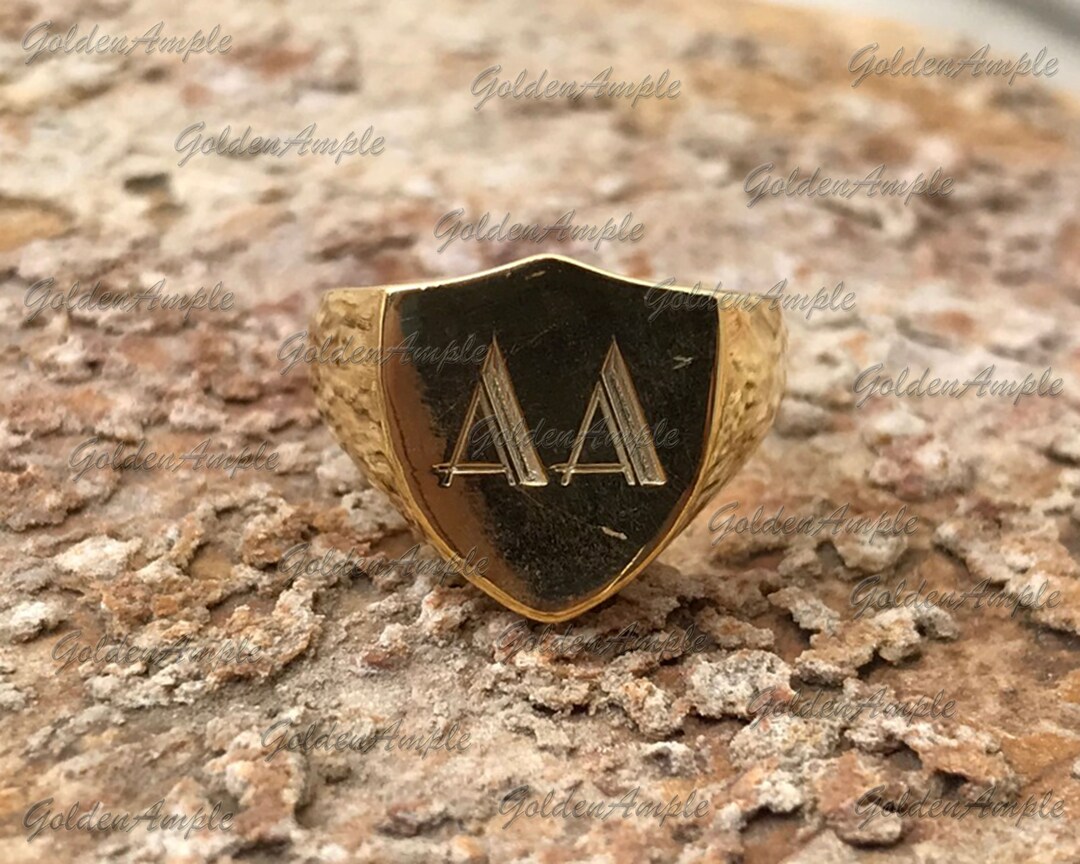 Personalized Letter, Symbol, Character Rings, Handcrafted Shield Ring ...