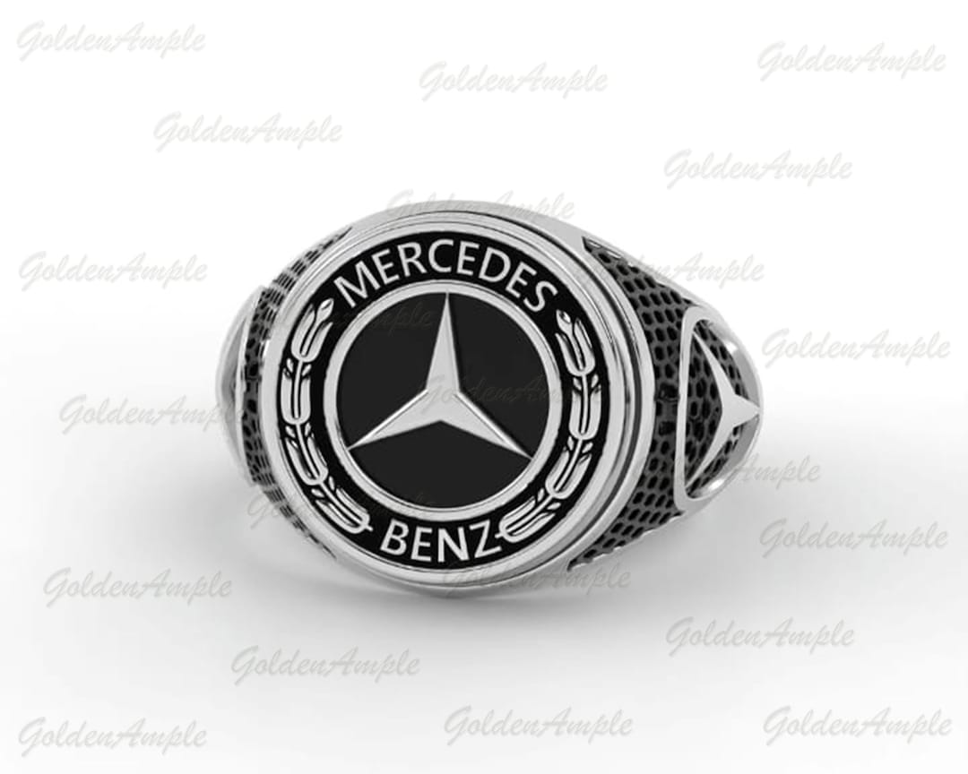 Mercedes-benz Signet Ring: 925 Sterling Silver 3D Logo - Etsy