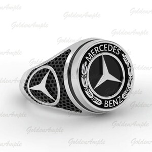 Mercedes-benz Signet Ring: 925 Sterling Silver 3D Logo - Etsy