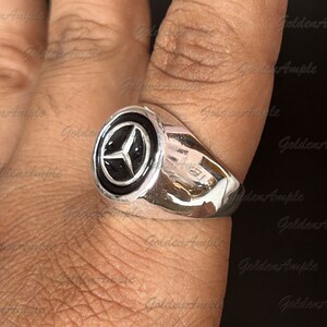 Mercedes Benz Ring, 925 Sterling Silver, Benz Signet Ring, Mercedes ...