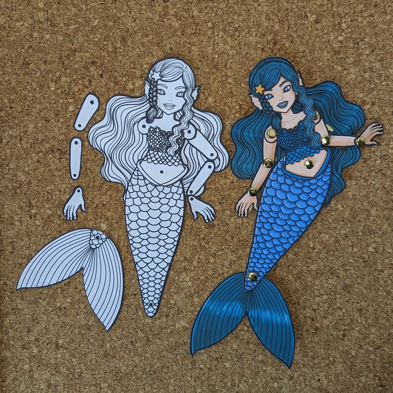 Articulated Paper Doll Mermaid Do-it-yourself Papercraft - Etsy