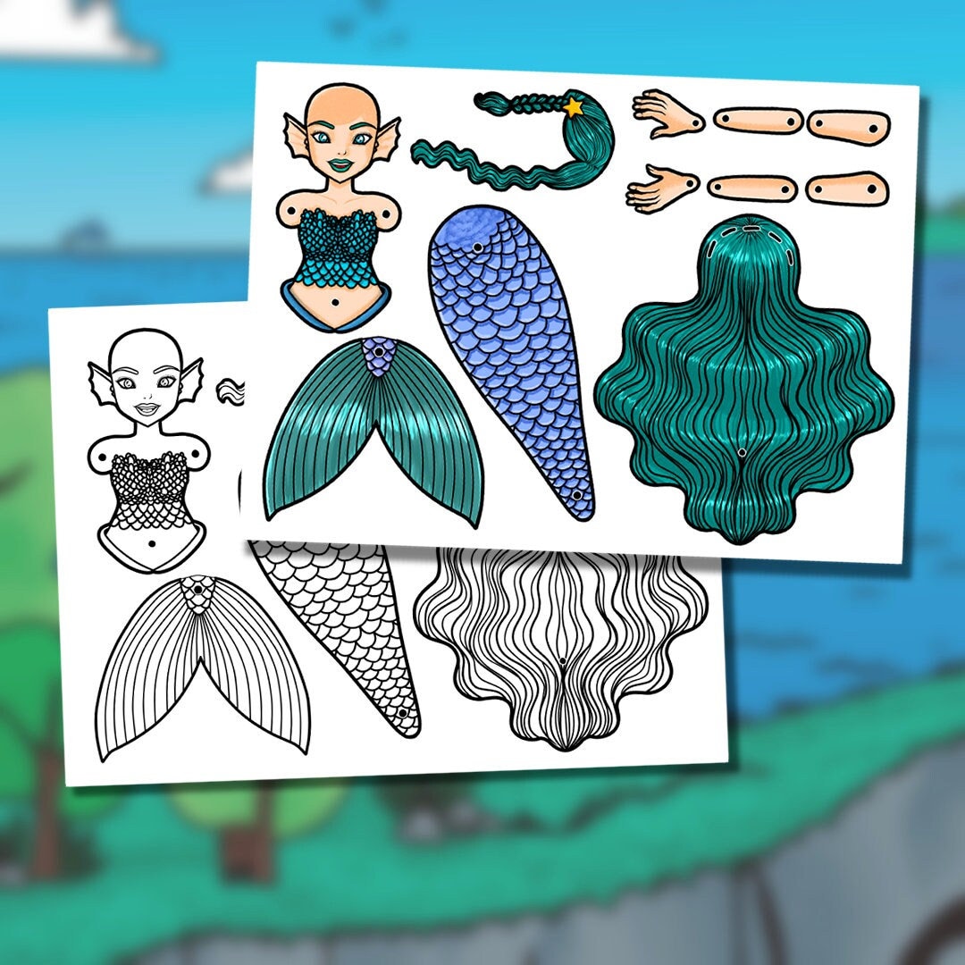 Articulated Paper Doll Mermaid Do-it-yourself Papercraft - Etsy