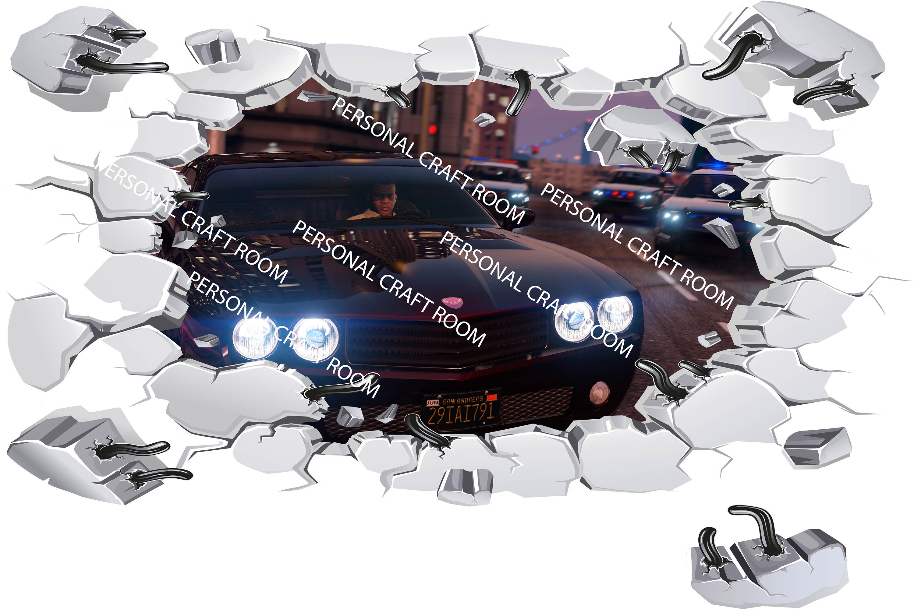 Grand Theft Auto Wall Art Sticker Decal GTA - Etsy