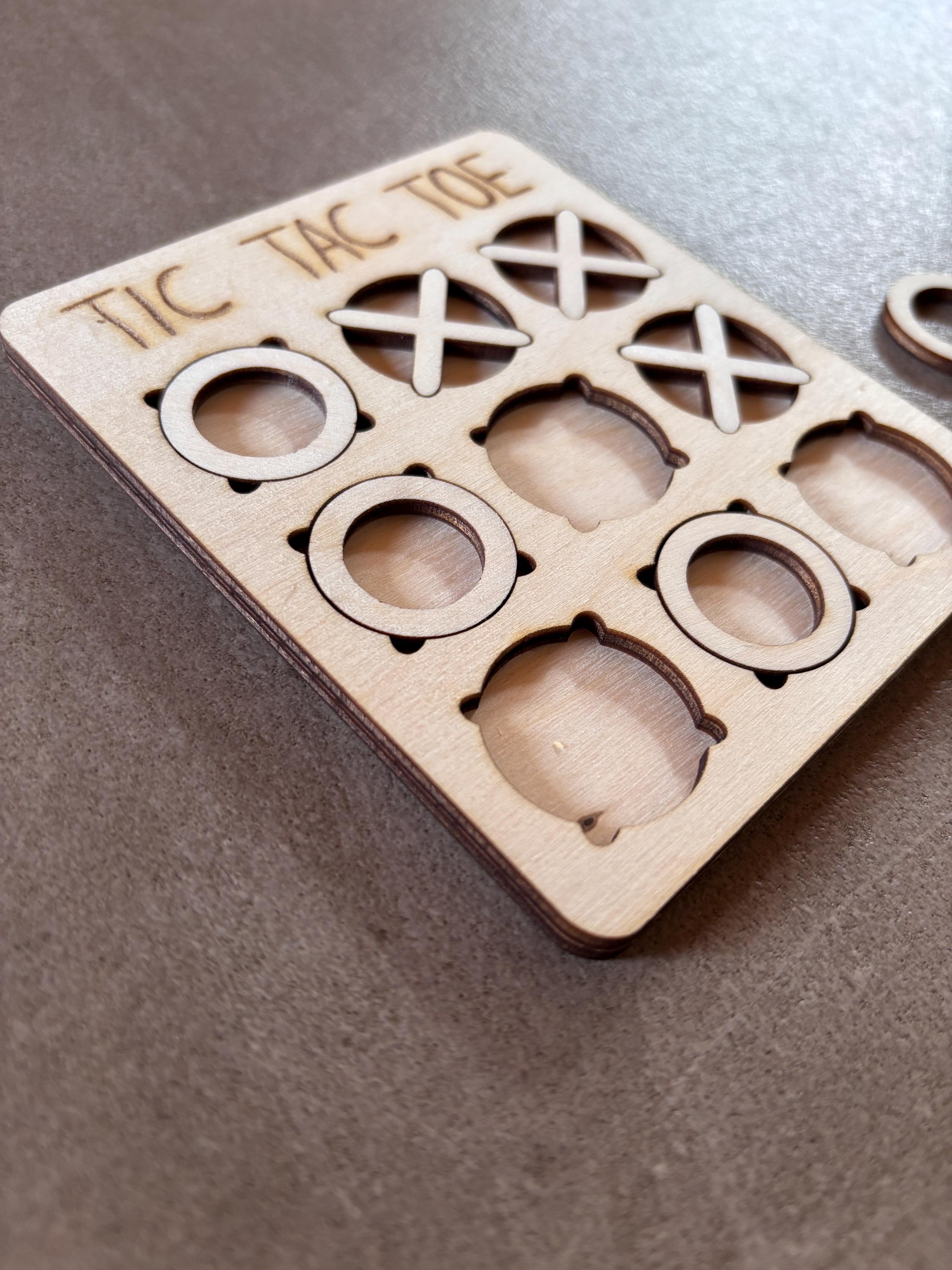 Laser Cut File TIC TAC TOE | Wooden Travel Game | Dxf Svg Ai | Camping ...