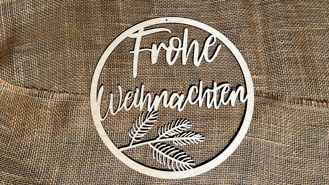 Frohe Weihnachten Ornament DXF, SVG, AI, zum Lasern, Fräsen, Plasma- oder Wasserstrahlschneiden ...