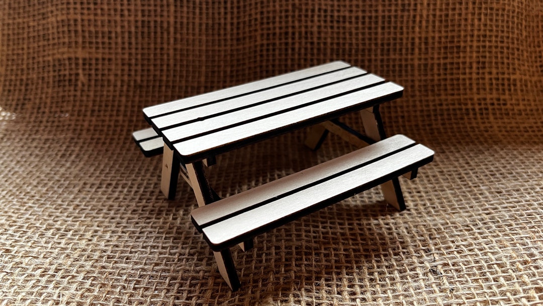 Gnome Picnic Bench Table for the Advent Season for Laser Cutting or ...