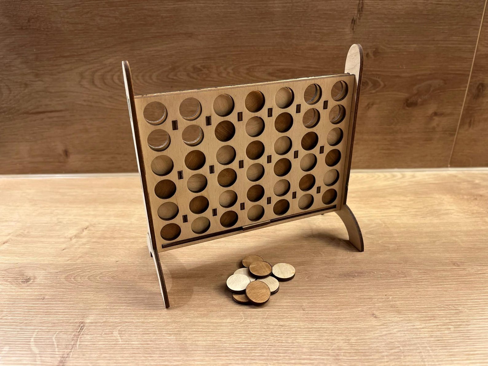 Four-in-a-row Game - DXF, SVG, AI and Lightburn Files for Laser Cutting ...