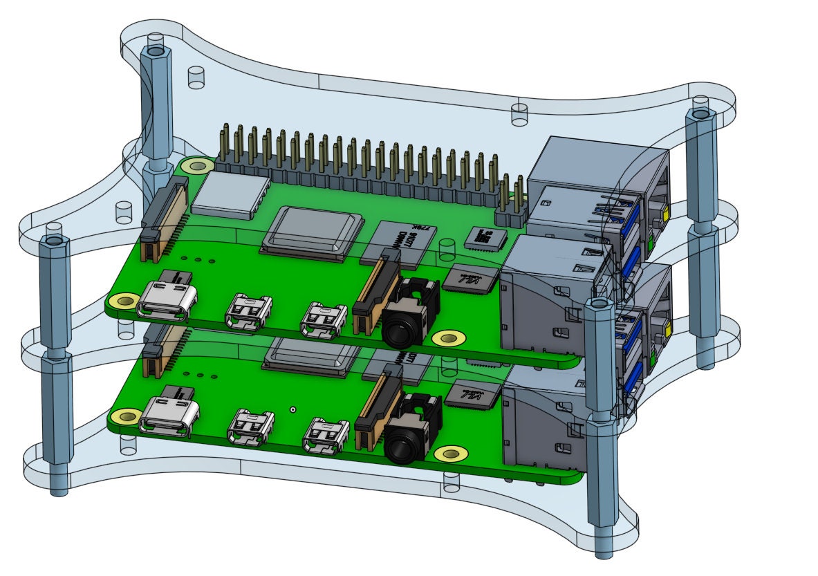 Raspberry Pi Stack Case DXF SVG STL Lightburn Files for - Etsy