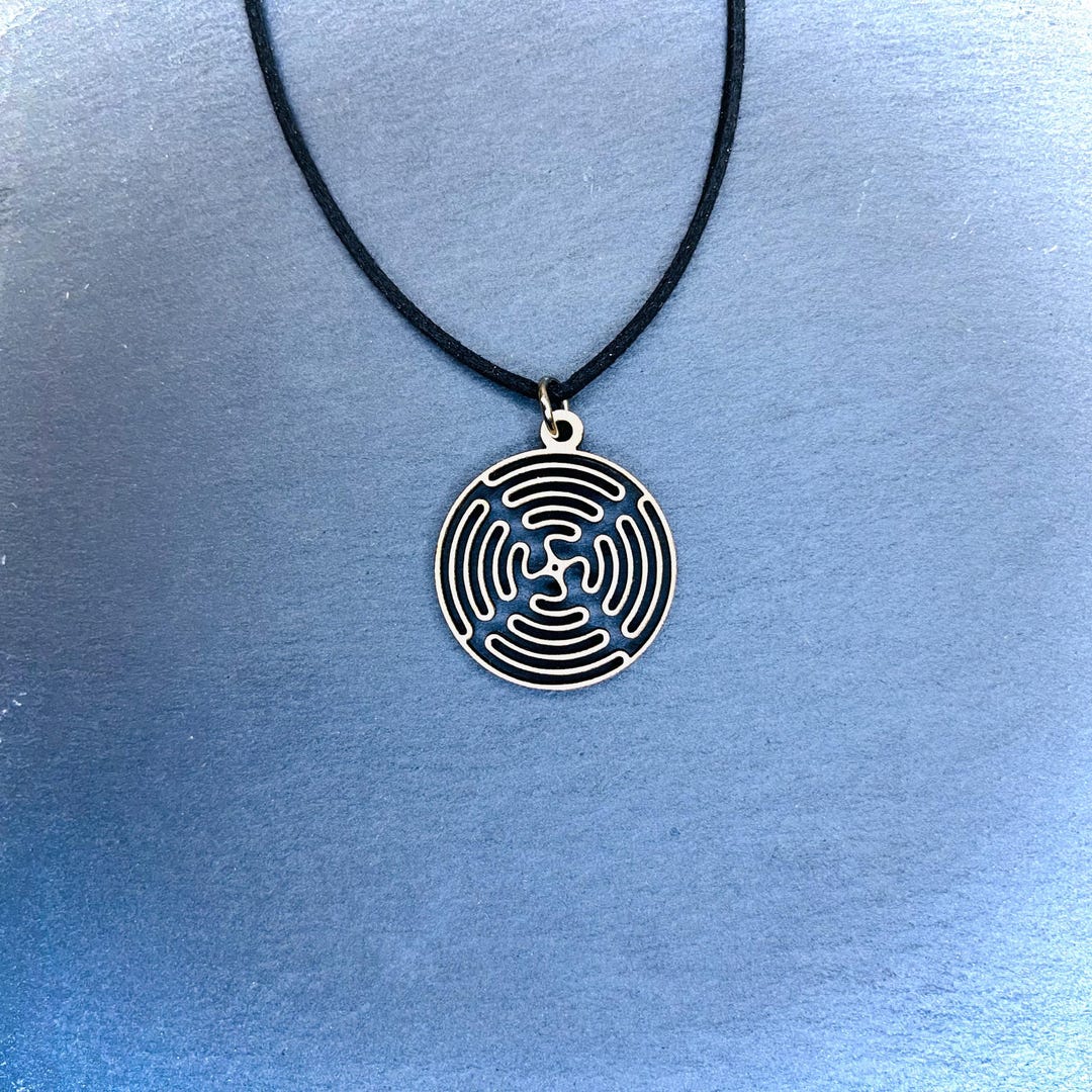 Labyrinth Necklace Pendant - Symbol of the Path, Mystical Pendant ...
