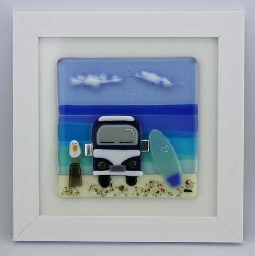 Indigo Blue VW Campervan at the Beach - Etsy