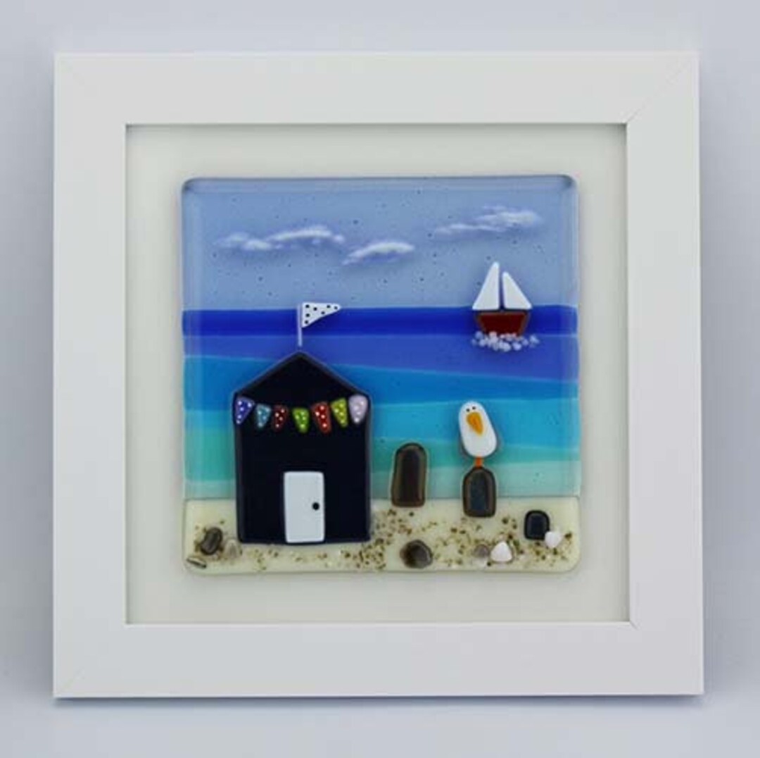 Indigo Blue Beach Hut and Sail Boat - Etsy