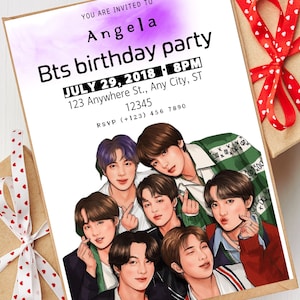 BTS Birthday Invite BTS Birthday Invitation Card Bts - Etsy