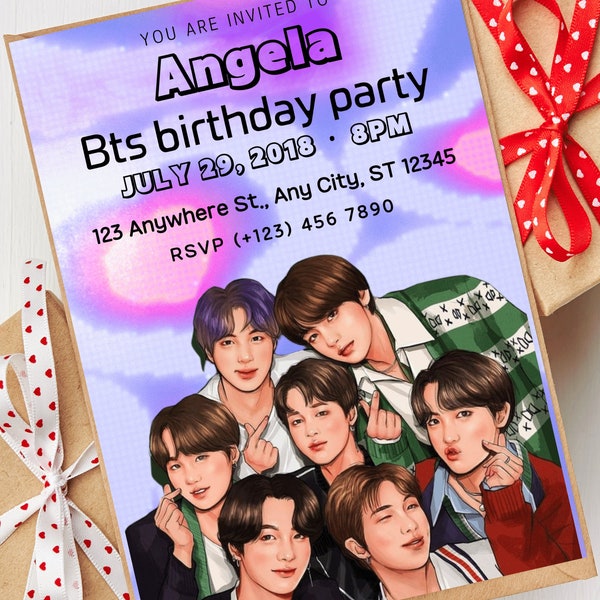 Bts Birthday Invitation - Etsy