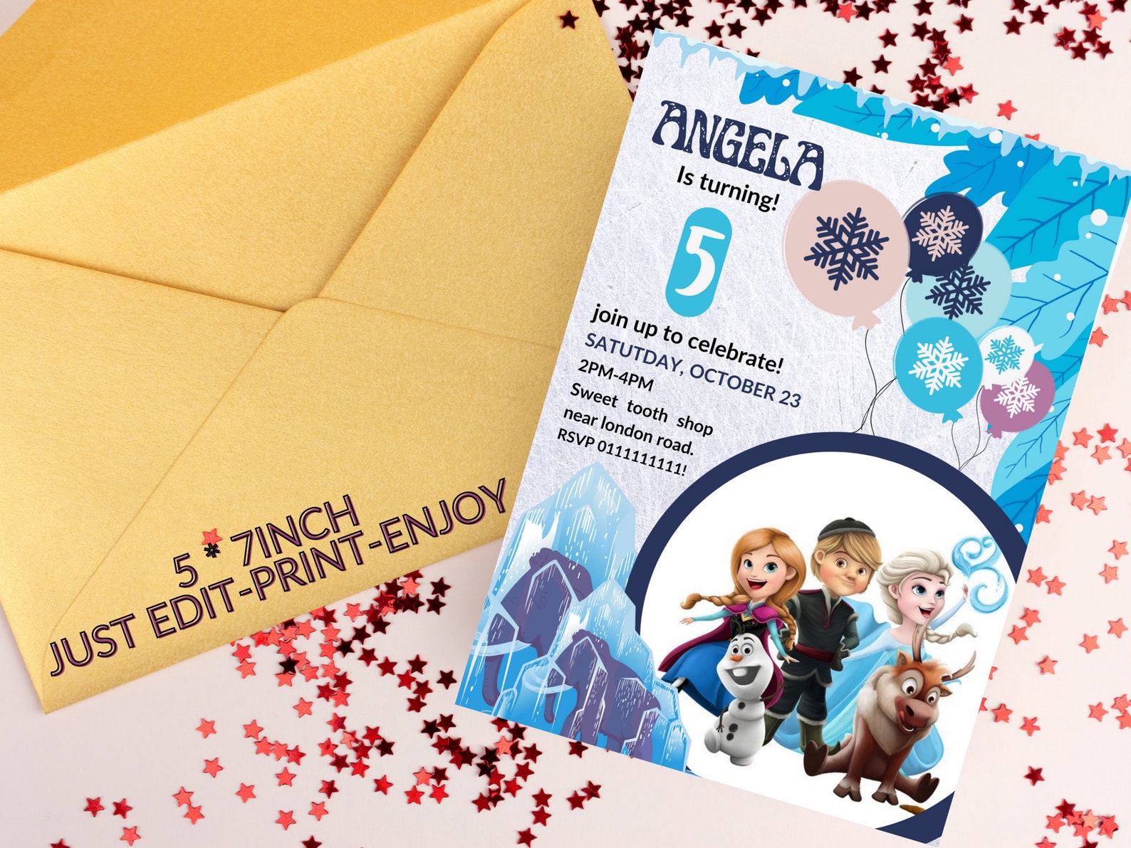 Frozen Birthday Invitation Template Princess Elsa Birthday - Etsy