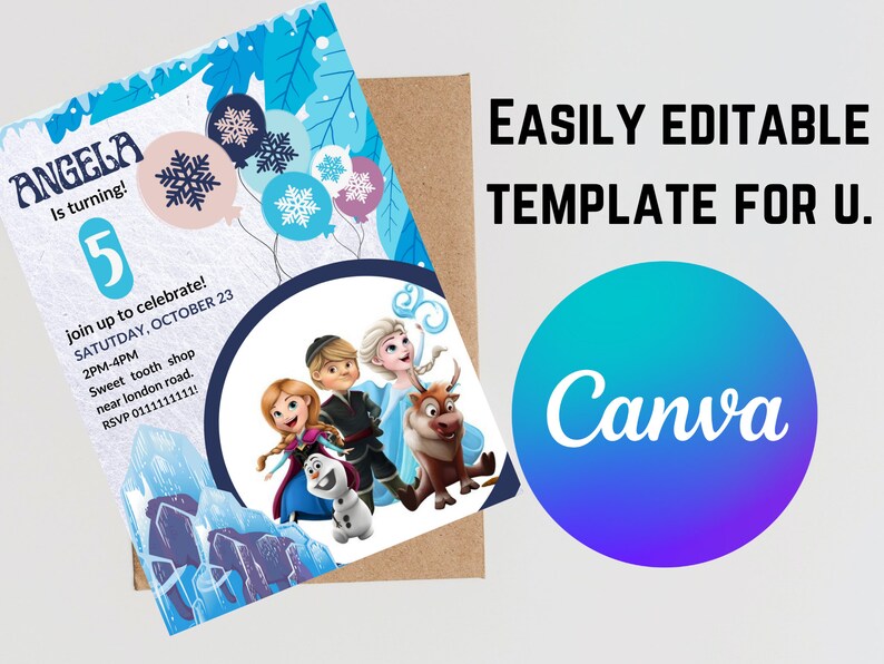Frozen Birthday Invitation Template Princess Elsa Birthday - Etsy