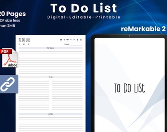 Remarkable 2 Checklist Template - Etsy
