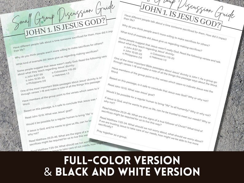 17 Printable Small Group Discussion Guides From the Gospel of John ...