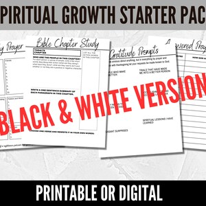 Spiritual Growth Starter Pack Printable Bible Study, Prayer, Gratitude ...