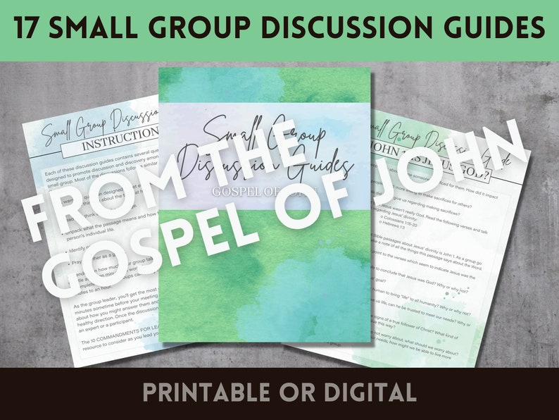 17 Printable Small Group Discussion Guides From the Gospel of John ...