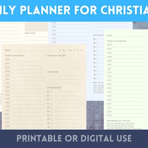 Digital or Printable Daily Planner for Christian Men or Women - Etsy
