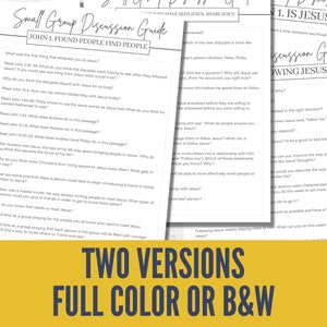 5 Printable Small Group Discussion Guides From John Chapter One ...
