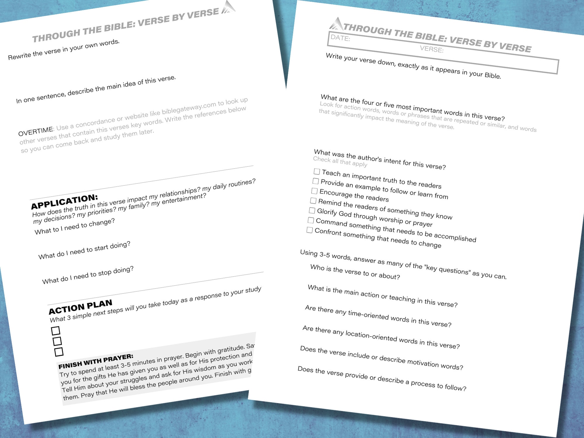 Printable Bible Study Guides Verse by Verse Journal Prompts Notebook ...