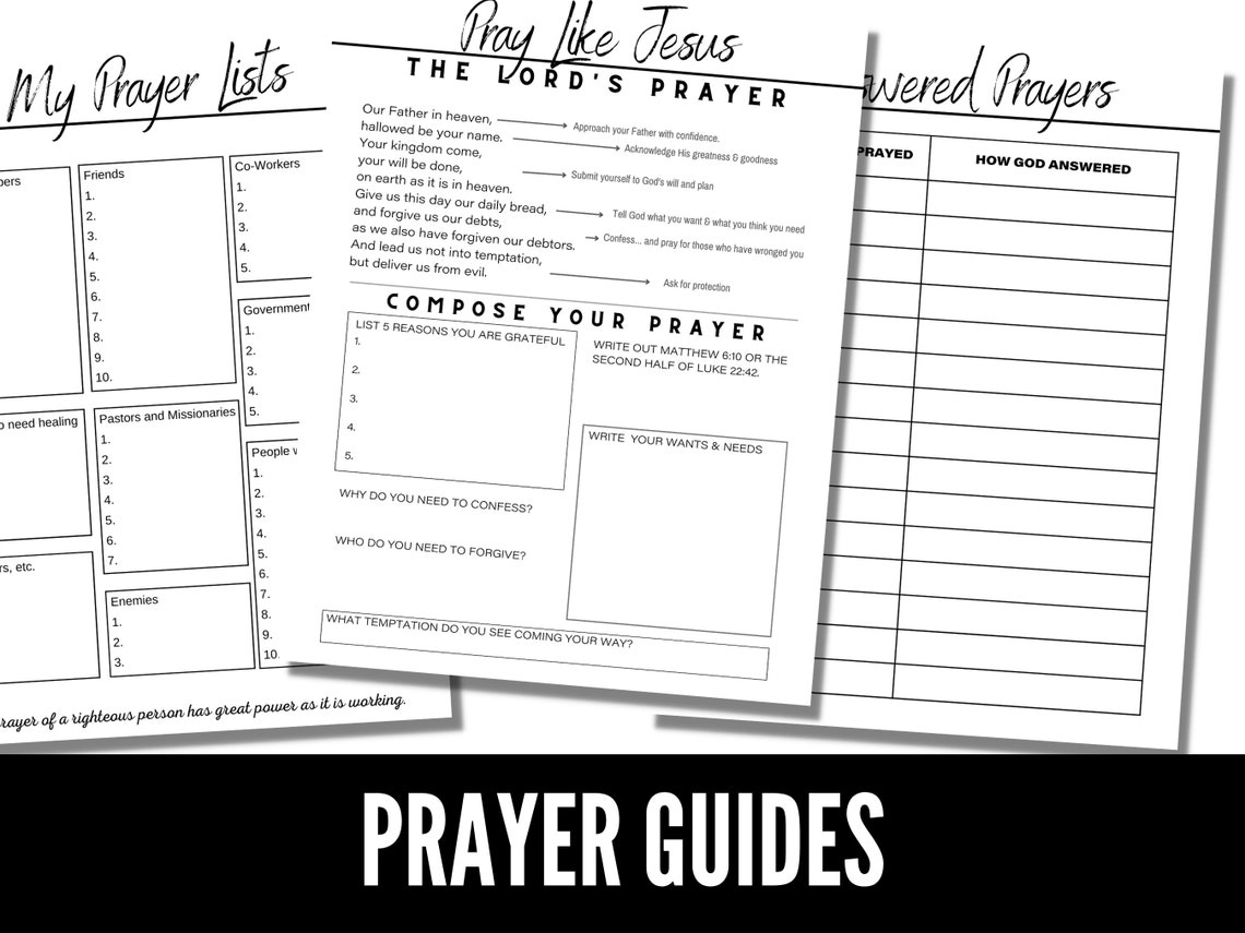 Spiritual Growth Starter Pack Printable Bible Study, Prayer, Gratitude ...