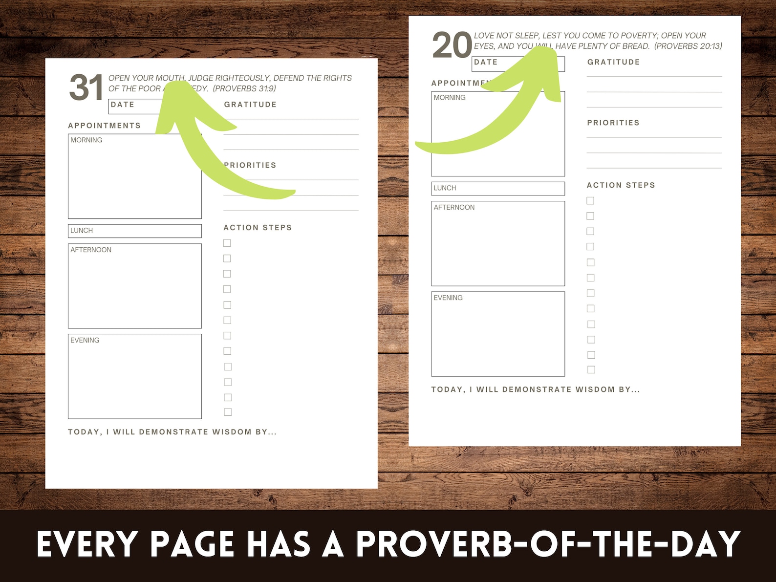 The Proverbs Planner | 31 Days of Planning Pages With A Proverb Each ...