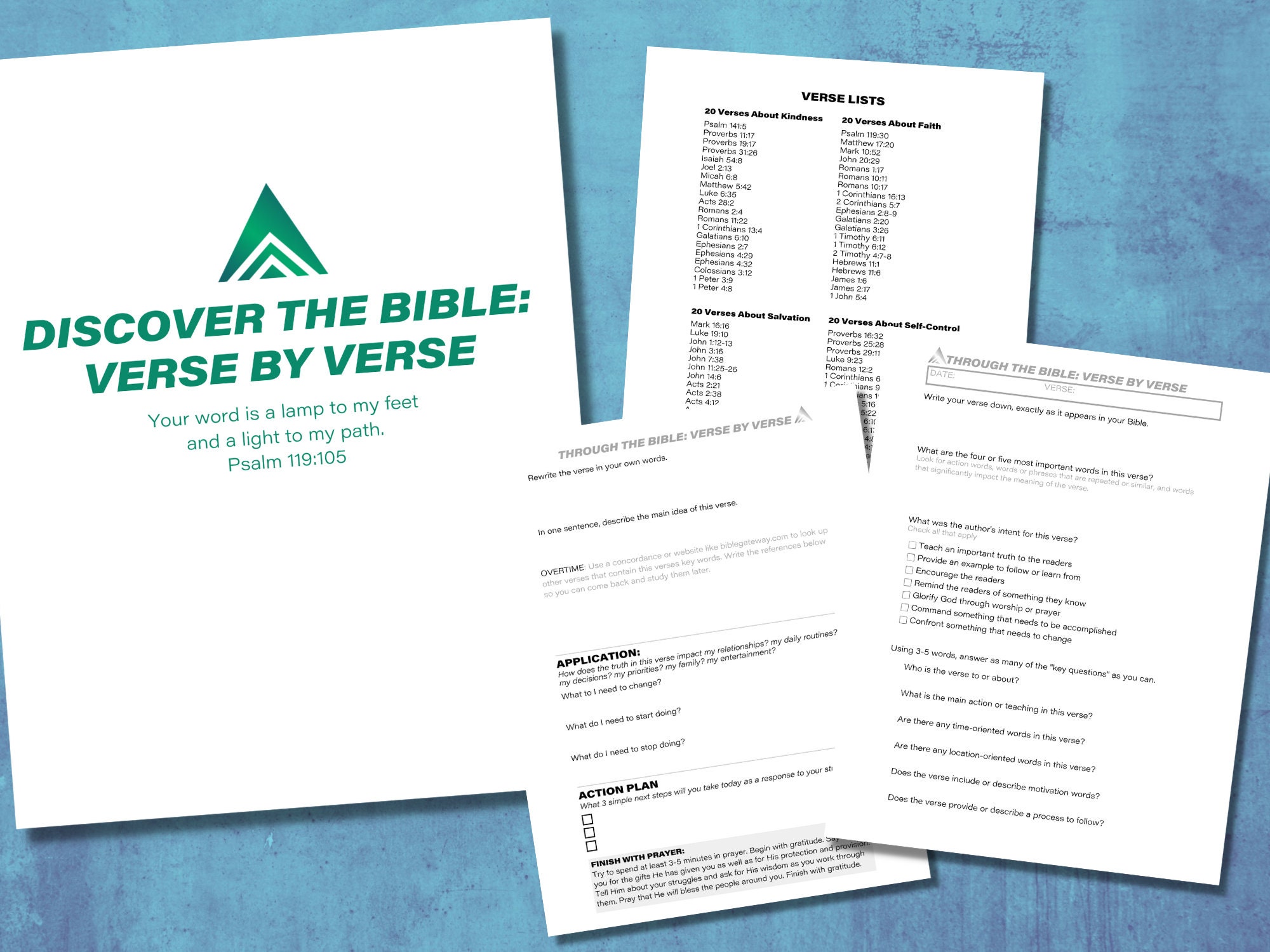 Printable Bible Study Guides Verse by Verse Journal Prompts Notebook ...