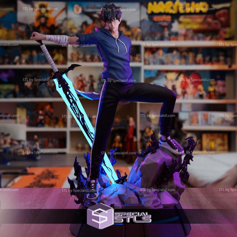 Sung Jinwoo Solo Leveling Figure Diorama Game Action Figure Omawa Anime ...