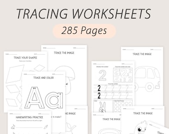 A to Z Tracing Worksheets // Preschool Kindergarten Handwriting ...