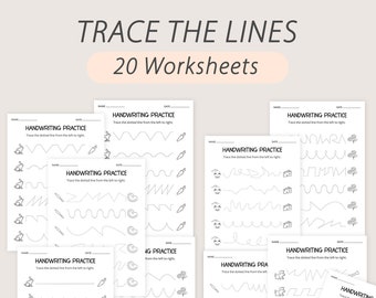 Preschool Tracing Alphabet Worksheets, Lines Trace Pages Printable ...