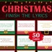 Christmas Carol Finish the Lyric Game Christmas Games Xmas Holiday ...