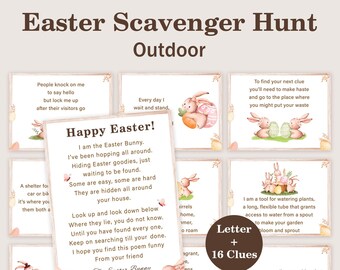 Easter Treasure Hunt for Kids Easter Egg Hunt Clues Outdoor Easter ...