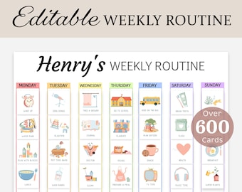 Daily Routine Cards Visual Schedule Toddler Routine Chart for Kids ...