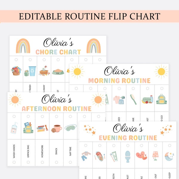 Kids Routine Checklist Flip Chart - Etsy