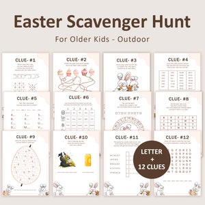 Easter Treasure Hunt for Older Kids Easter Bunny Scavenger Hunt Outdoor ...