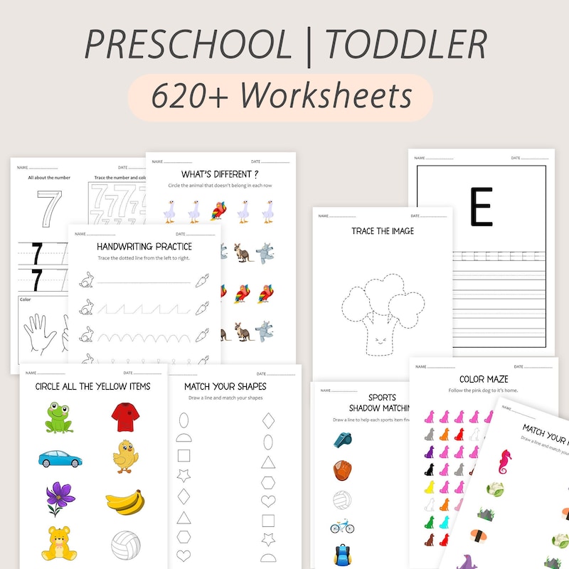 Worksheet Toddler Numbers - Etsy