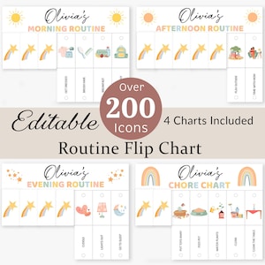 Routine Flip Chart Visual Schedule Morning Afternoon Evening Chore ...