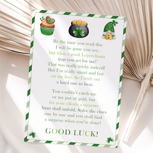 Leprechaun Trap Letter for St Patricks Day Treasure Hunt Saint Patricks ...