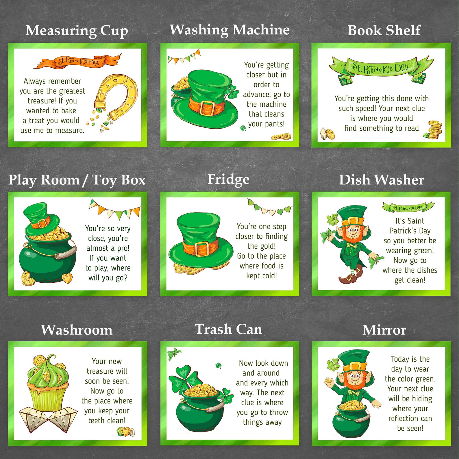 Leprechaun Treasure Hunt for Kids St Patricks Day Scavenger Hunt Indoor ...